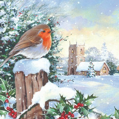 Christmas Card Winter Robin